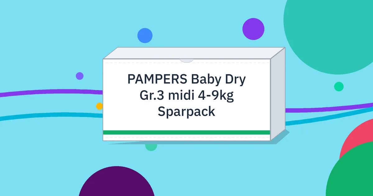 Symbolbild: Packung mit der Aufschrift PAMPERS Baby Dry Gr.3 midi 4-9kg Sparpack (PZN 03073821) – Verfügbarkeit und Bezug in Apotheken in Frankfurt am Main