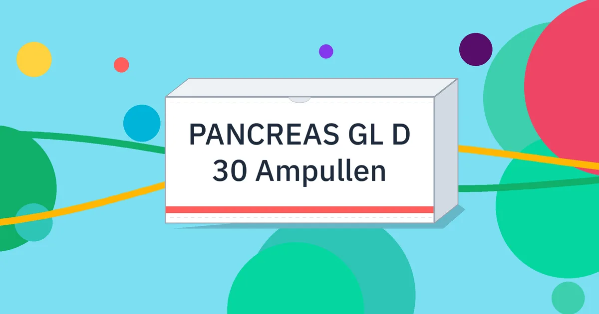 Symbolbild: Packung mit der Aufschrift PANCREAS GL D 30 Ampullen (PZN 02830177) – Verfügbarkeit und Bezug in Apotheken in Frankfurt am Main