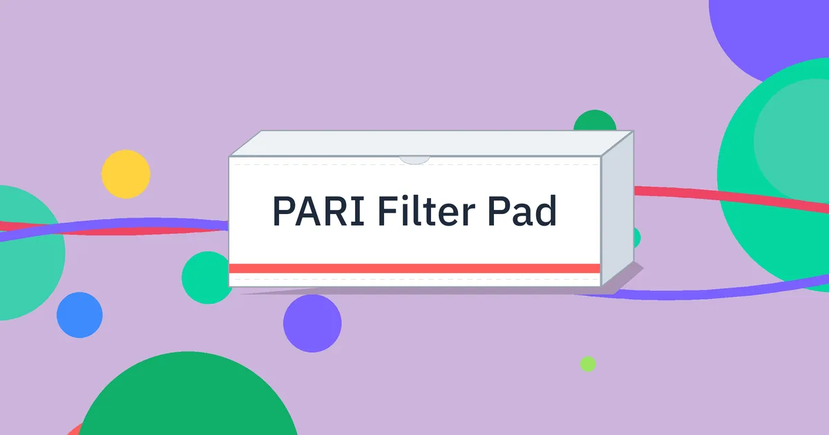 Symbolbild: Packung mit der Aufschrift PARI Filter Pad (PZN 19230464) – Verfügbarkeit und Bezug in Apotheken in Frankfurt am Main
