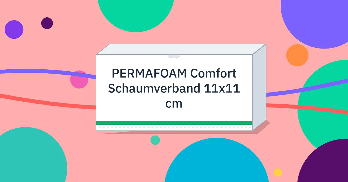 Symbolbild: Packung mit der Aufschrift PERMAFOAM Comfort Schaumverband 11x11 cm (PZN 07244389) – Verfügbarkeit und Bezug in Apotheken in Frankfurt am Main