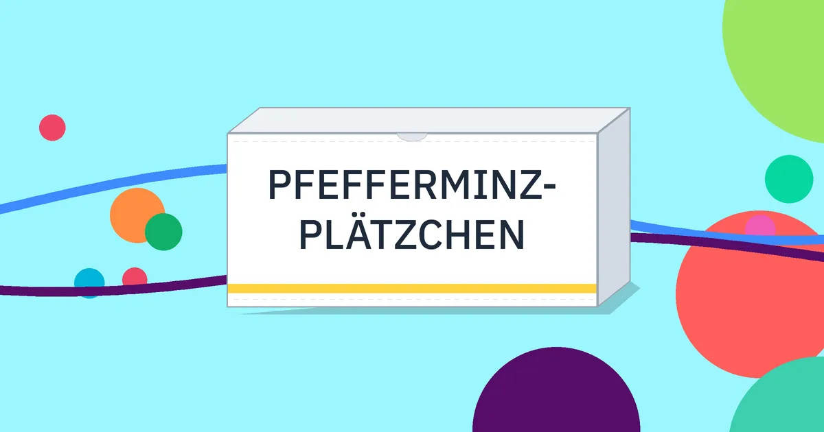 Symbolbild: Packung mit der Aufschrift PFEFFERMINZ-PLÄTZCHEN (PZN 16930652) – Verfügbarkeit und Bezug in Apotheken in Frankfurt am Main