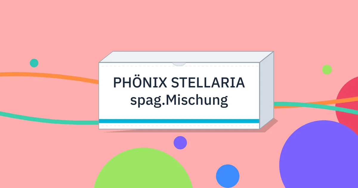 Symbolbild: Packung mit der Aufschrift PHÖNIX STELLARIA spag.Mischung (PZN 04223808) – Verfügbarkeit und Bezug in Apotheken in Frankfurt am Main