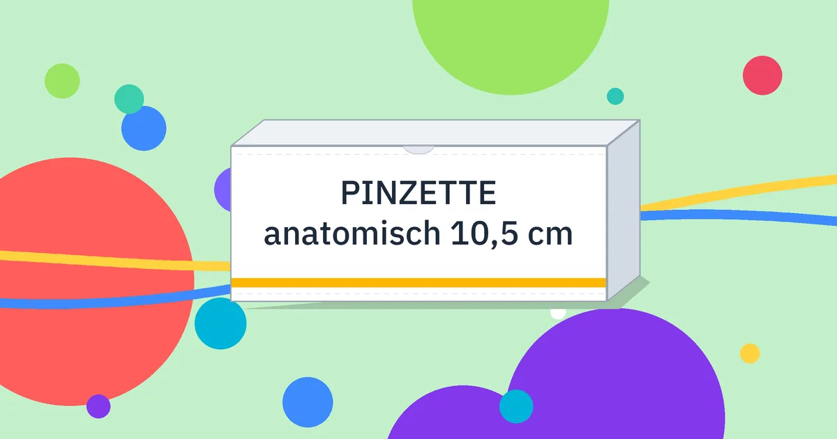Symbolbild: Packung mit der Aufschrift PINZETTE anatomisch 10,5 cm (PZN 00061697) – Verfügbarkeit und Bezug in Apotheken in Frankfurt am Main
