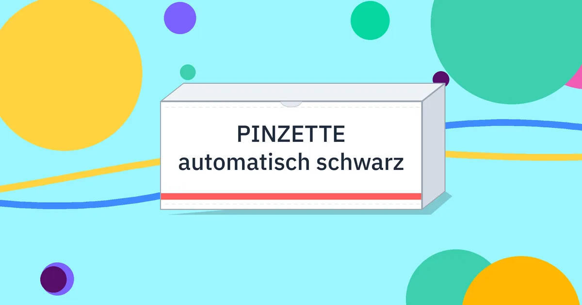 Symbolbild: Packung mit der Aufschrift PINZETTE automatisch schwarz (PZN 01517627) – Verfügbarkeit und Bezug in Apotheken in Frankfurt am Main