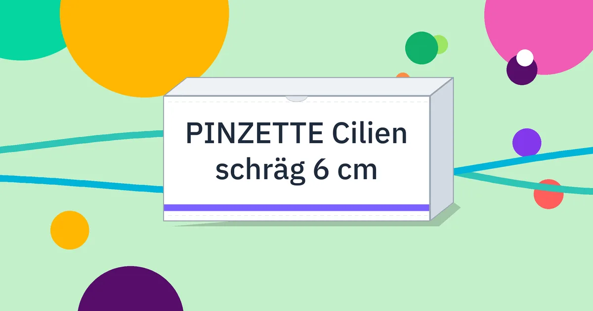 Symbolbild: Packung mit der Aufschrift PINZETTE Cilien schräg 6 cm (PZN 01735146) – Verfügbarkeit und Bezug in Apotheken in Frankfurt am Main