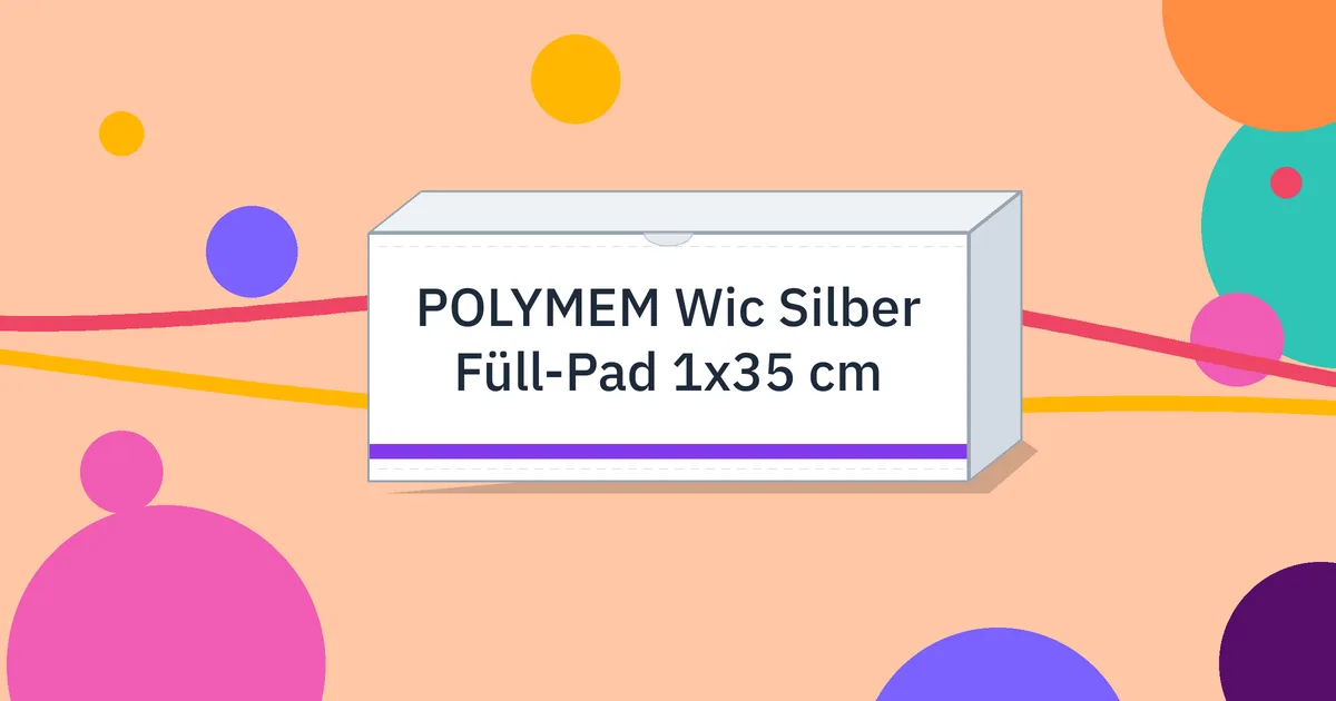 Symbolbild: Packung mit der Aufschrift POLYMEM Wic Silber Füll-Pad 1x35 cm (PZN 16784179) – Verfügbarkeit und Bezug in Apotheken in Frankfurt am Main