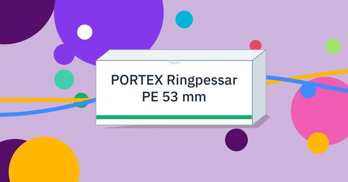 Symbolbild: Packung mit der Aufschrift PORTEX Ringpessar PE 53 mm (PZN 07690166) – Verfügbarkeit und Bezug in Apotheken in Frankfurt am Main