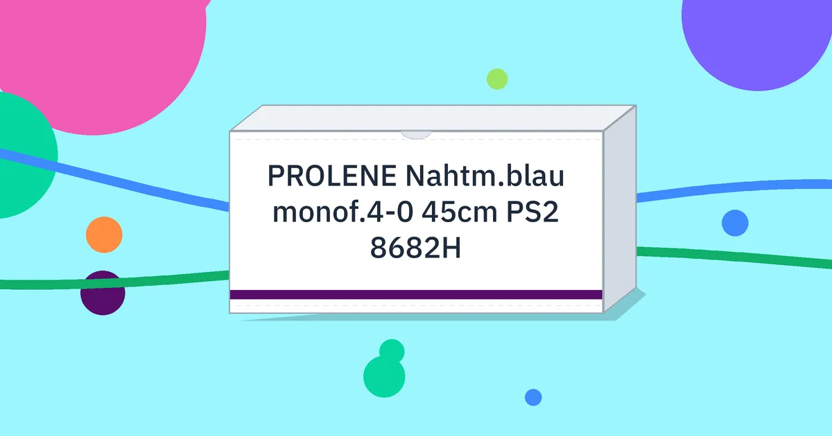 Symbolbild: Packung mit der Aufschrift PROLENE Nahtm.blau monof.4-0 45cm PS2 8682H (PZN 16255831) – Verfügbarkeit und Bezug in Apotheken in Frankfurt am Main