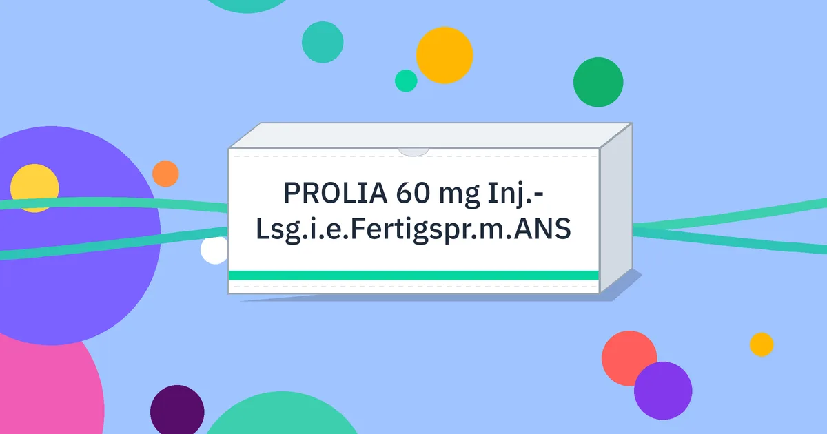 Symbolbild: Packung mit der Aufschrift PROLIA 60 mg Inj.-Lsg.i.e.Fertigspr.m.ANS (PZN 14133414) – Verfügbarkeit und Bezug in Apotheken in Frankfurt am Main