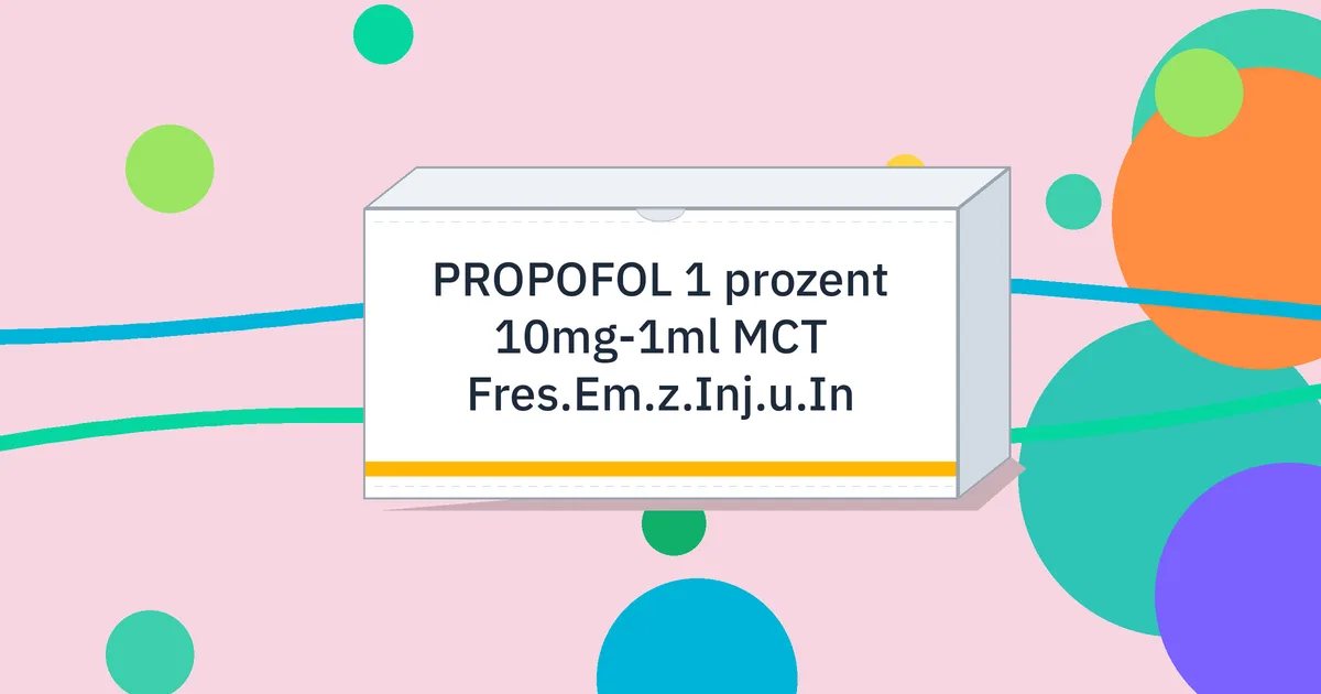 Symbolbild: Packung mit der Aufschrift PROPOFOL 1 prozent 10mg-1ml MCT Fres.Em.z.Inj.u.In (PZN 18116200) – Verfügbarkeit und Bezug in Apotheken in Frankfurt am Main