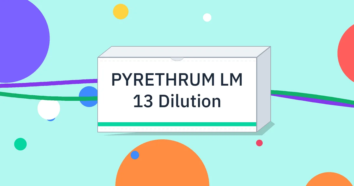 Symbolbild: Packung mit der Aufschrift PYRETHRUM LM 13 Dilution (PZN 13671799) – Verfügbarkeit und Bezug in Apotheken in Frankfurt am Main
