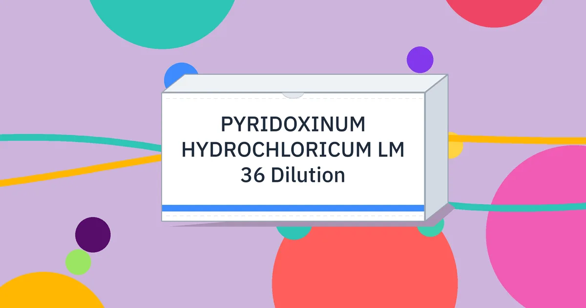 Symbolbild: Packung mit der Aufschrift PYRIDOXINUM HYDROCHLORICUM LM 36 Dilution (PZN 13672497) – Verfügbarkeit und Bezug in Apotheken in Frankfurt am Main