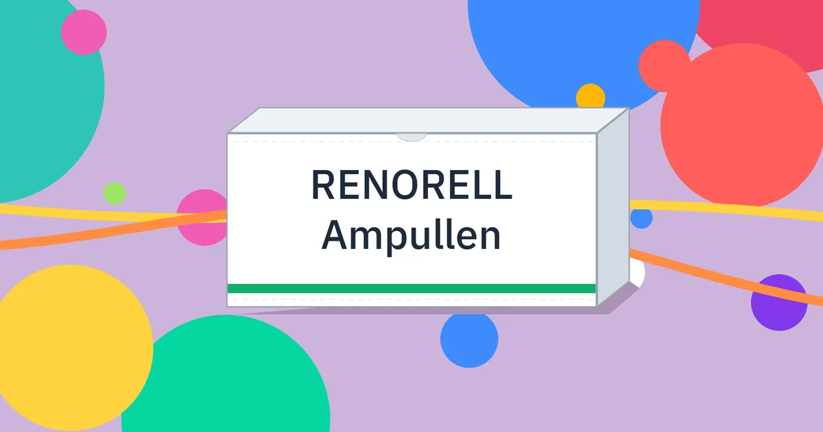 Symbolbild: Packung mit der Aufschrift RENORELL Ampullen (PZN 00564398) – Verfügbarkeit und Bezug in Apotheken in Frankfurt am Main