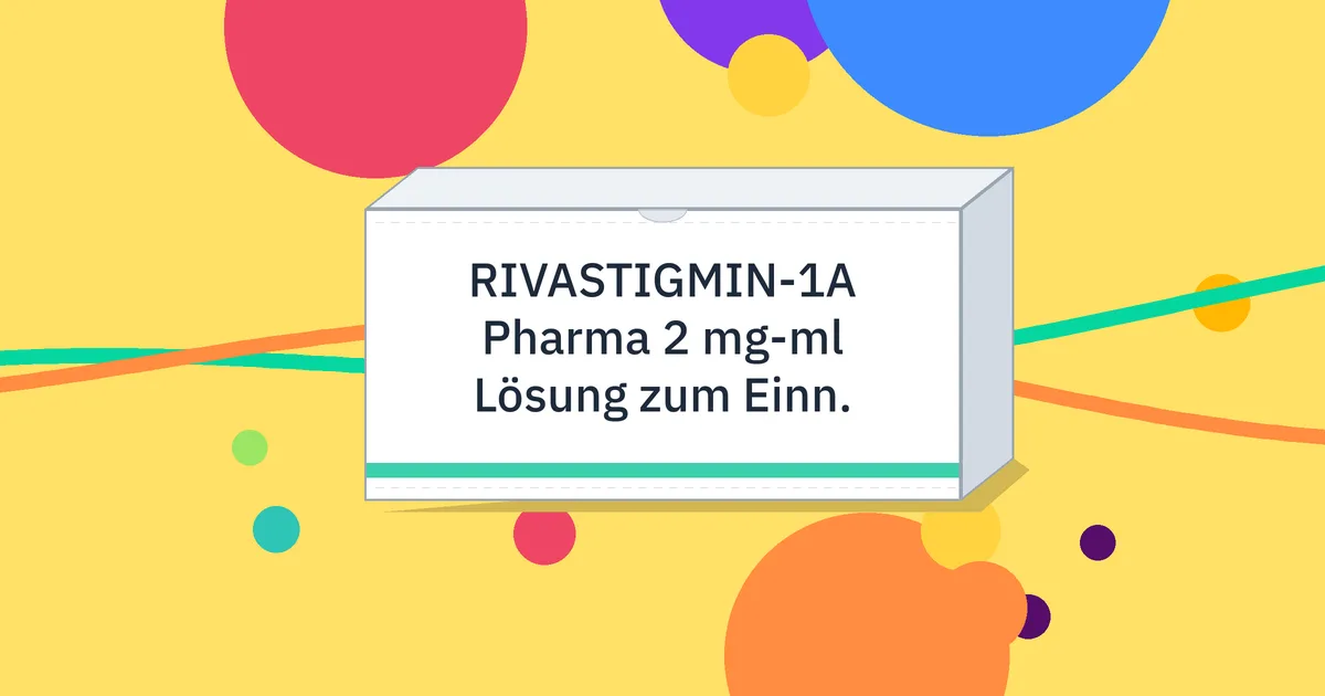 Symbolbild: Packung mit der Aufschrift RIVASTIGMIN-1A Pharma 2 mg-ml Lösung zum Einn. (PZN 09322722) – Verfügbarkeit und Bezug in Apotheken in Frankfurt am Main