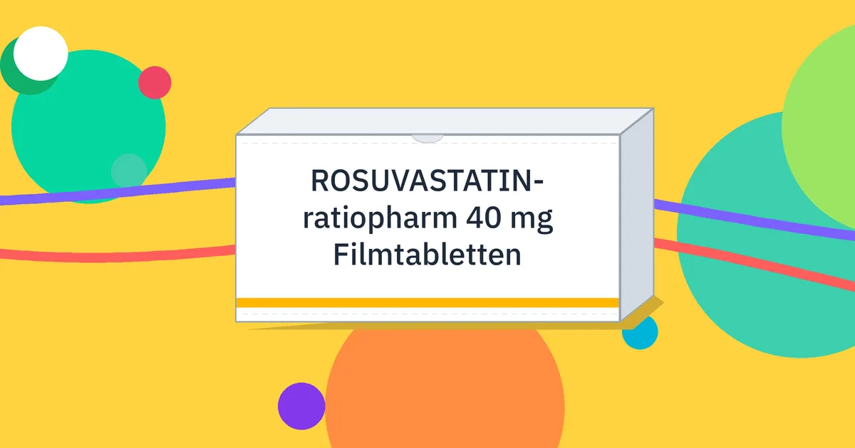 Symbolbild: Packung mit der Aufschrift ROSUVASTATIN-ratiopharm 40 mg Filmtabletten (PZN 18253865) – Verfügbarkeit und Bezug in Apotheken in Frankfurt am Main