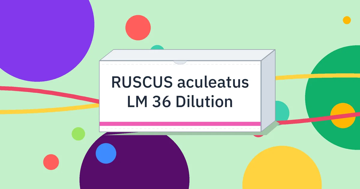 Symbolbild: Packung mit der Aufschrift RUSCUS aculeatus LM 36 Dilution (PZN 13173481) – Verfügbarkeit und Bezug in Apotheken in Frankfurt am Main