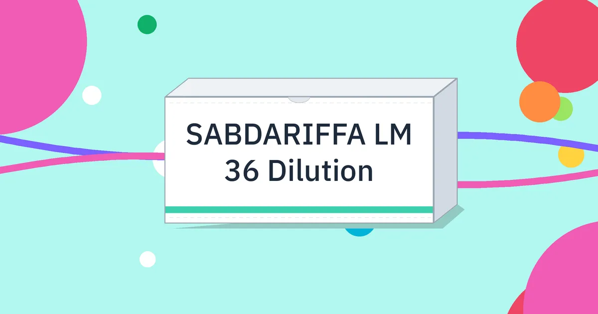 Symbolbild: Packung mit der Aufschrift SABDARIFFA LM 36 Dilution (PZN 13175669) – Verfügbarkeit und Bezug in Apotheken in Frankfurt am Main