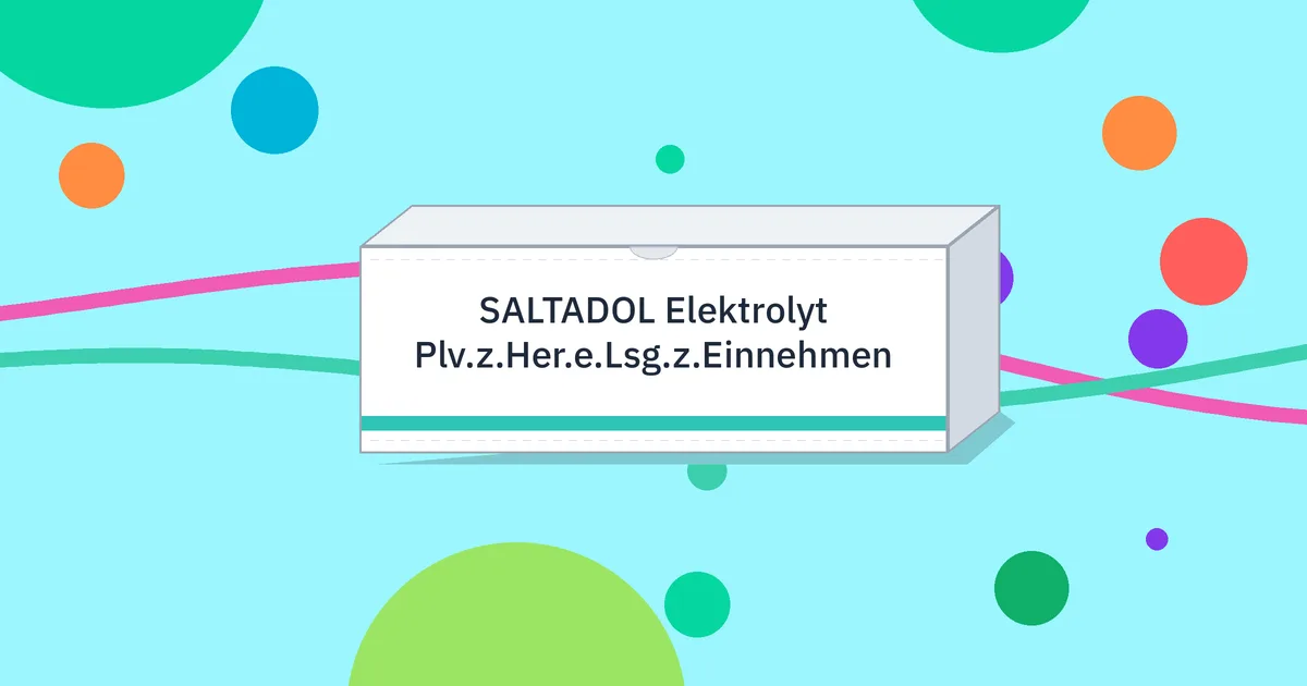 Symbolbild: Packung mit der Aufschrift SALTADOL Elektrolyt Plv.z.Her.e.Lsg.z.Einnehmen (PZN 11661762) – Verfügbarkeit und Bezug in Apotheken in Frankfurt am Main