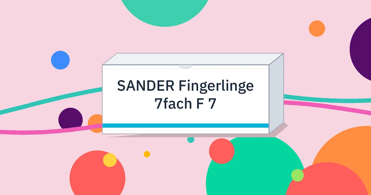 Symbolbild: Packung mit der Aufschrift SANDER Fingerlinge 7fach F 7 (PZN 00901430) – Verfügbarkeit und Bezug in Apotheken in Frankfurt am Main