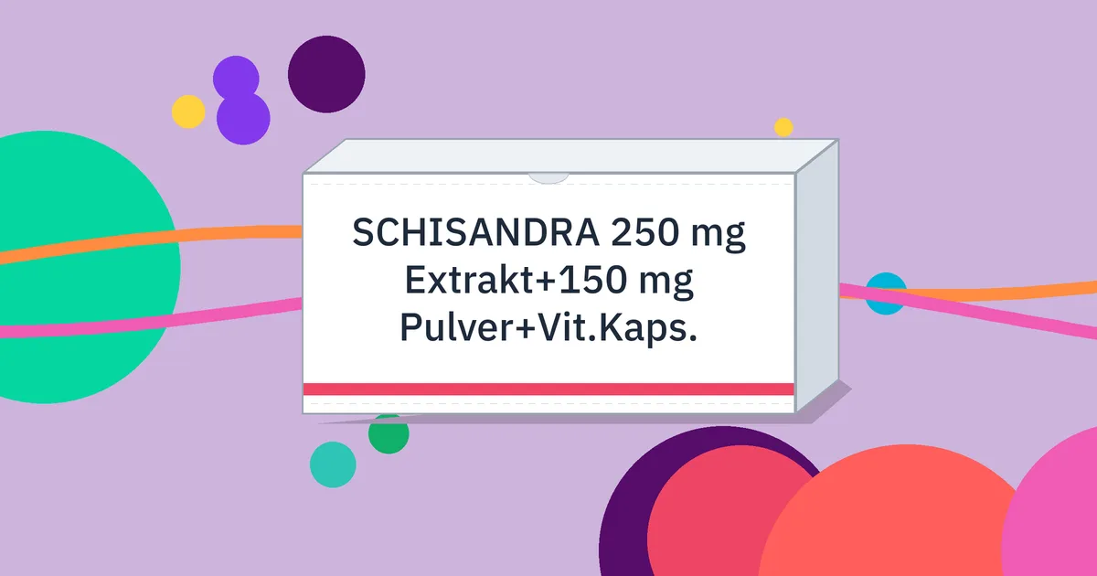 Symbolbild: Packung mit der Aufschrift SCHISANDRA 250 mg Extrakt+150 mg Pulver+Vit.Kaps. (PZN 19282225) – Verfügbarkeit und Bezug in Apotheken in Frankfurt am Main