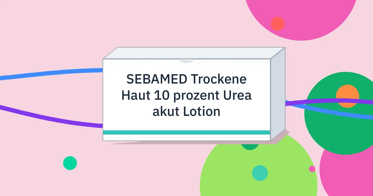 Symbolbild: Packung mit der Aufschrift SEBAMED Trockene Haut 10 prozent Urea akut Lotion (PZN 03156760) – Verfügbarkeit und Bezug in Apotheken in Frankfurt am Main
