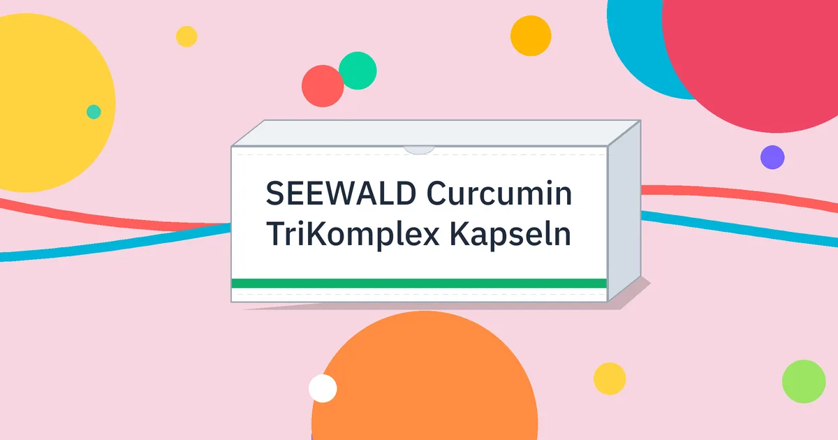 Symbolbild: Packung mit der Aufschrift SEEWALD Curcumin TriKomplex Kapseln (PZN 19816218) – Verfügbarkeit und Bezug in Apotheken in Frankfurt am Main