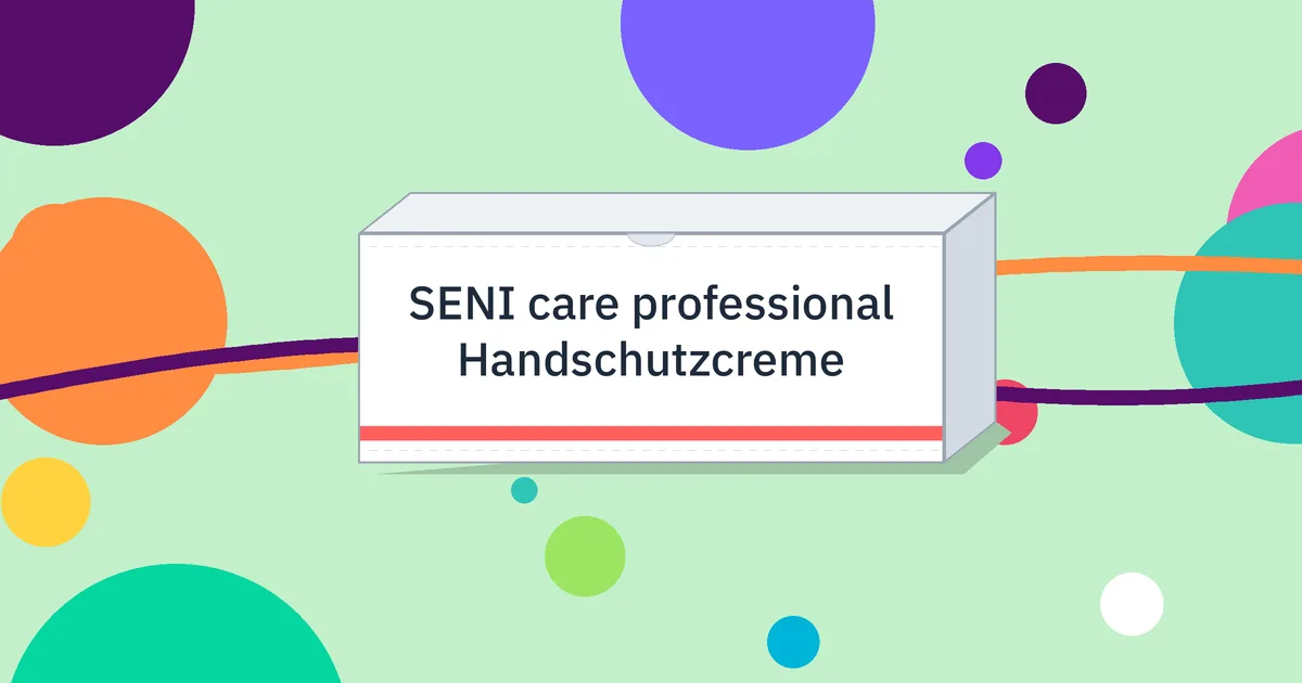 Symbolbild: Packung mit der Aufschrift SENI care professional Handschutzcreme (PZN 17441033) – Verfügbarkeit und Bezug in Apotheken in Frankfurt am Main