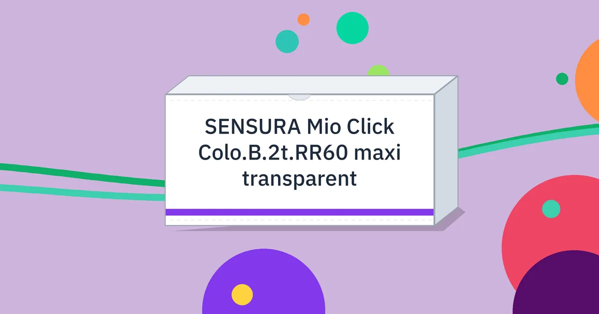 Symbolbild: Packung mit der Aufschrift SENSURA Mio Click Colo.B.2t.RR60 maxi transparent (PZN 10202041) – Verfügbarkeit und Bezug in Apotheken in Frankfurt am Main