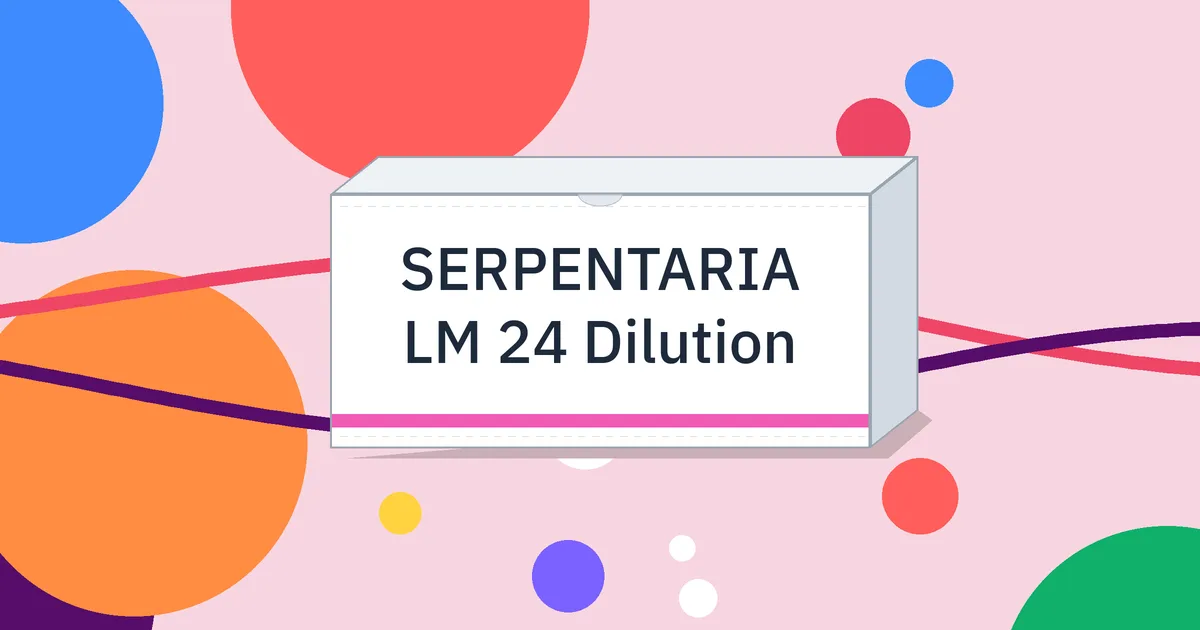 Symbolbild: Packung mit der Aufschrift SERPENTARIA LM 24 Dilution (PZN 13676495) – Verfügbarkeit und Bezug in Apotheken in Frankfurt am Main
