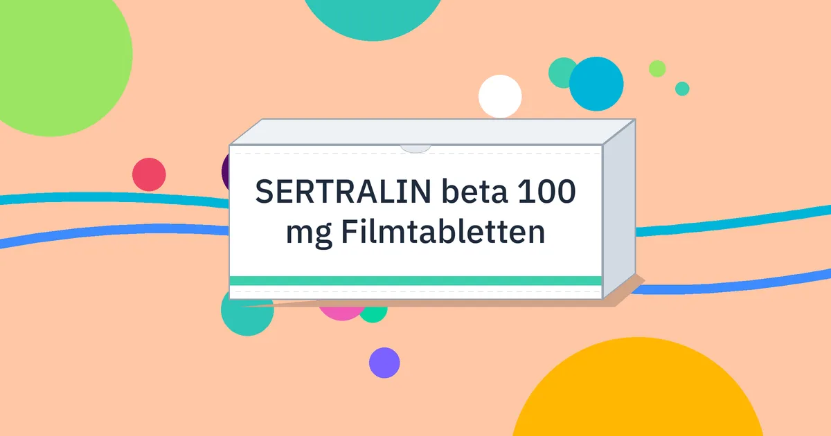 Symbolbild: Packung mit der Aufschrift SERTRALIN beta 100 mg Filmtabletten (PZN 04166275) – Verfügbarkeit und Bezug in Apotheken in Frankfurt am Main