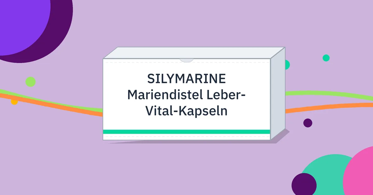 Symbolbild: Packung mit der Aufschrift SILYMARINE Mariendistel Leber-Vital-Kapseln (PZN 19180507) – Verfügbarkeit und Bezug in Apotheken in Frankfurt am Main