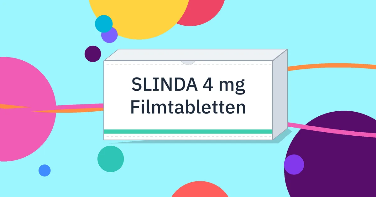 Symbolbild: Packung mit der Aufschrift SLINDA 4 mg Filmtabletten (PZN 19414543) – Verfügbarkeit und Bezug in Apotheken in Frankfurt am Main