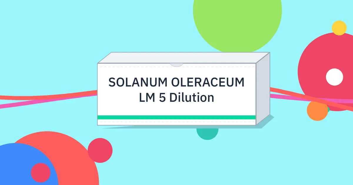 Symbolbild: Packung mit der Aufschrift SOLANUM OLERACEUM LM 5 Dilution (PZN 13193236) – Verfügbarkeit und Bezug in Apotheken in Frankfurt am Main