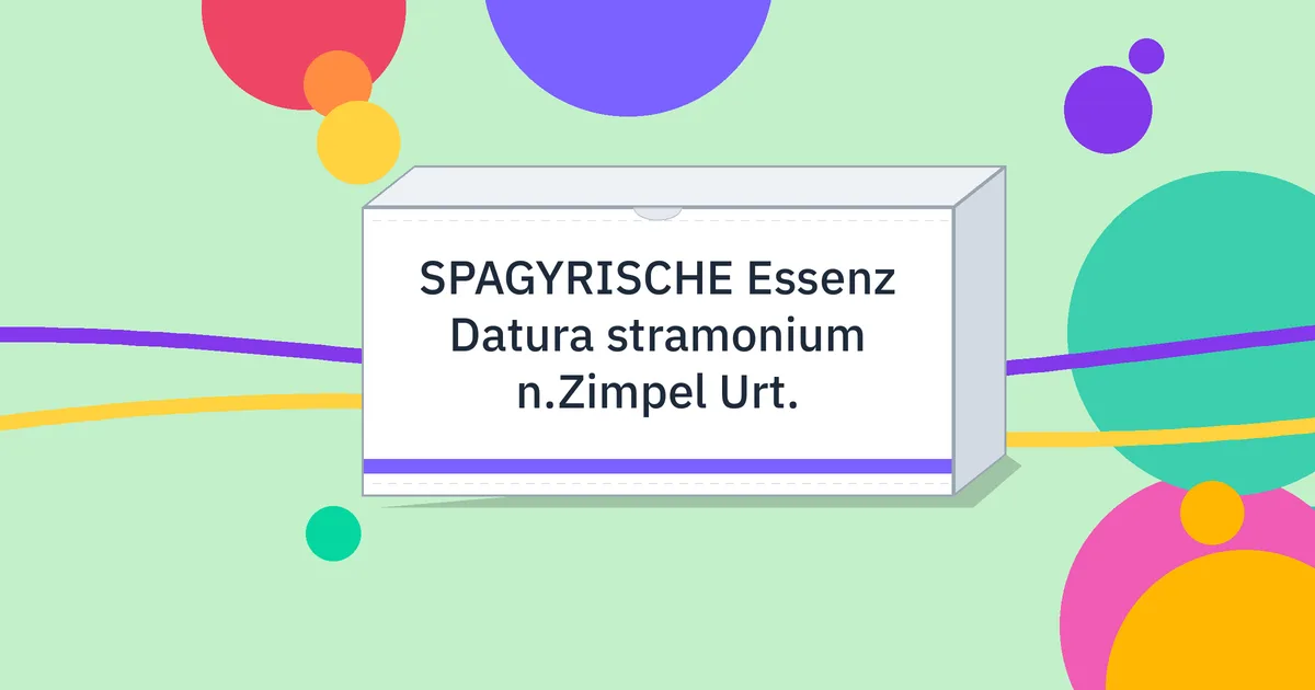 Symbolbild: Packung mit der Aufschrift SPAGYRISCHE Essenz Datura stramonium n.Zimpel Urt. (PZN 10067407) – Verfügbarkeit und Bezug in Apotheken in Frankfurt am Main