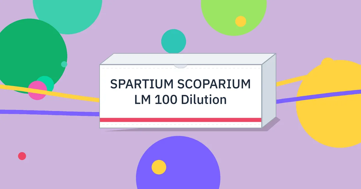 Symbolbild: Packung mit der Aufschrift SPARTIUM SCOPARIUM LM 100 Dilution (PZN 13195005) – Verfügbarkeit und Bezug in Apotheken in Frankfurt am Main