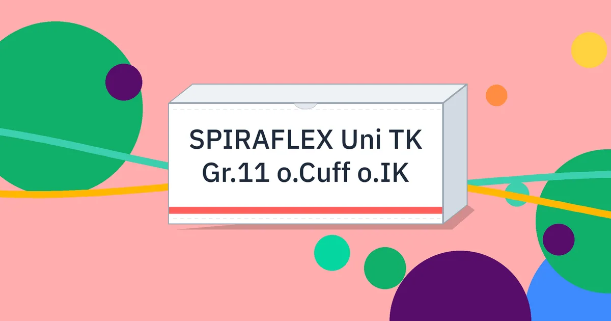 Symbolbild: Packung mit der Aufschrift SPIRAFLEX Uni TK Gr.11 o.Cuff o.IK (PZN 06847826) – Verfügbarkeit und Bezug in Apotheken in Frankfurt am Main