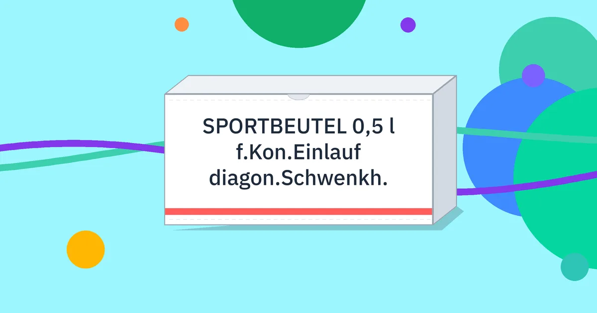 Symbolbild: Packung mit der Aufschrift SPORTBEUTEL 0,5 l f.Kon.Einlauf diagon.Schwenkh. (PZN 06097153) – Verfügbarkeit und Bezug in Apotheken in Frankfurt am Main