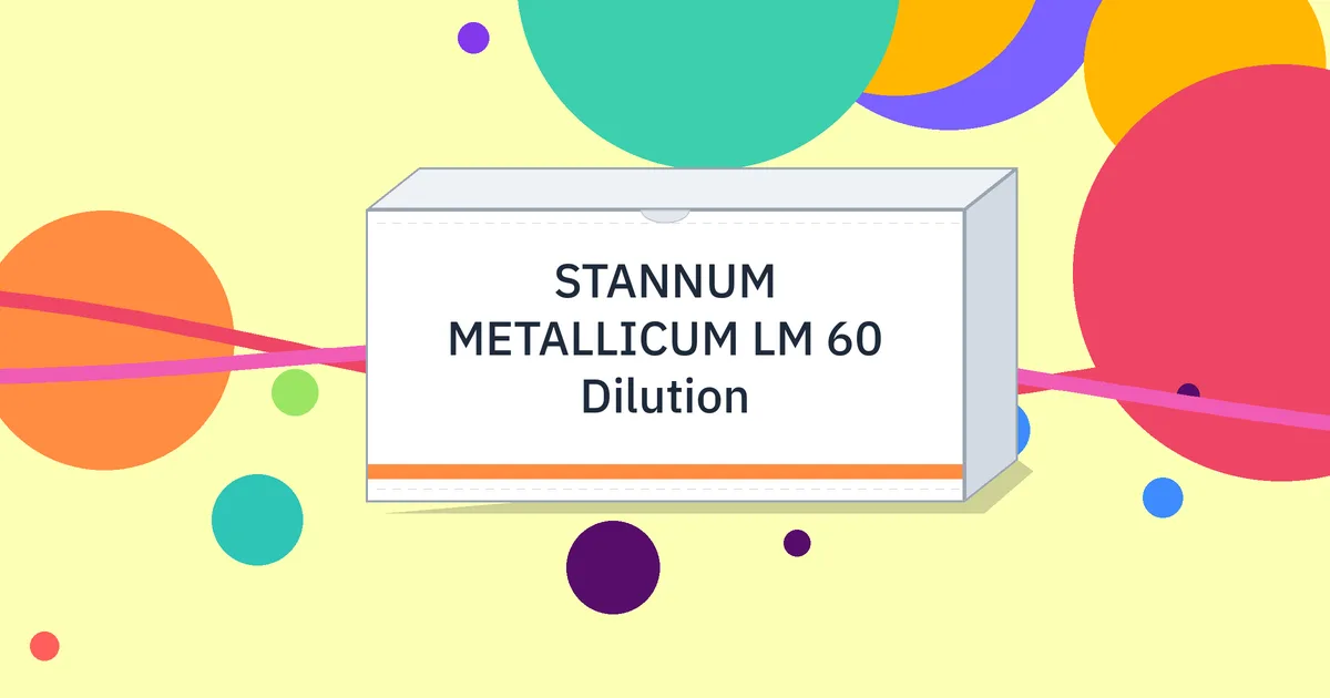 Symbolbild: Packung mit der Aufschrift STANNUM METALLICUM LM 60 Dilution (PZN 13199405) – Verfügbarkeit und Bezug in Apotheken in Frankfurt am Main