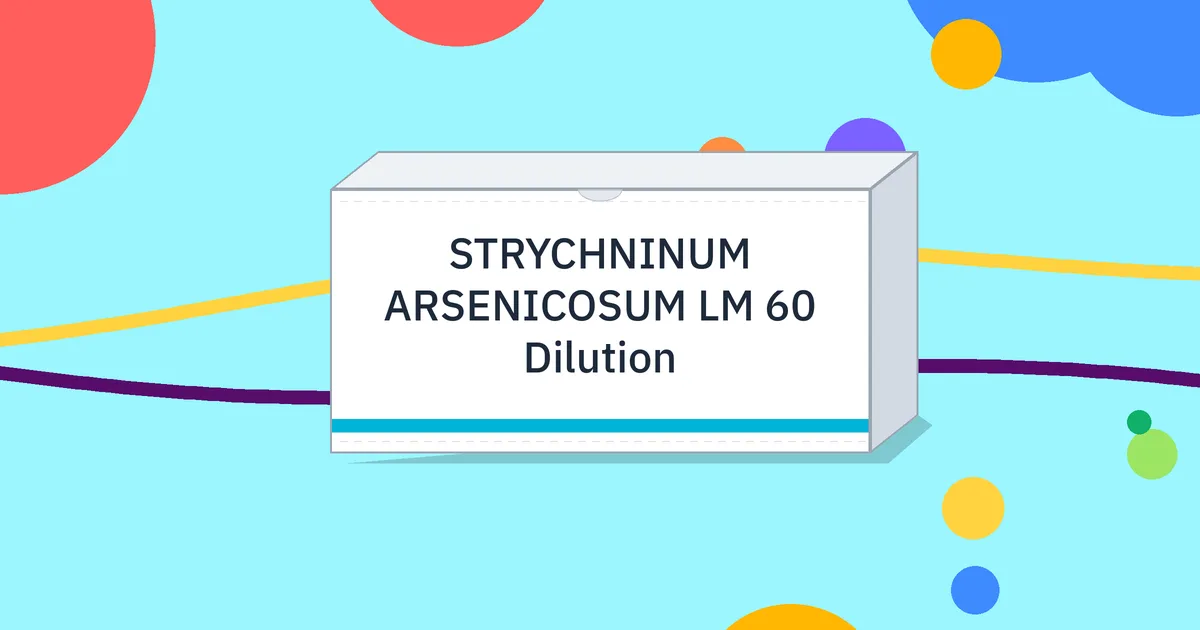Symbolbild: Packung mit der Aufschrift STRYCHNINUM ARSENICOSUM LM 60 Dilution (PZN 13206068) – Verfügbarkeit und Bezug in Apotheken in Frankfurt am Main
