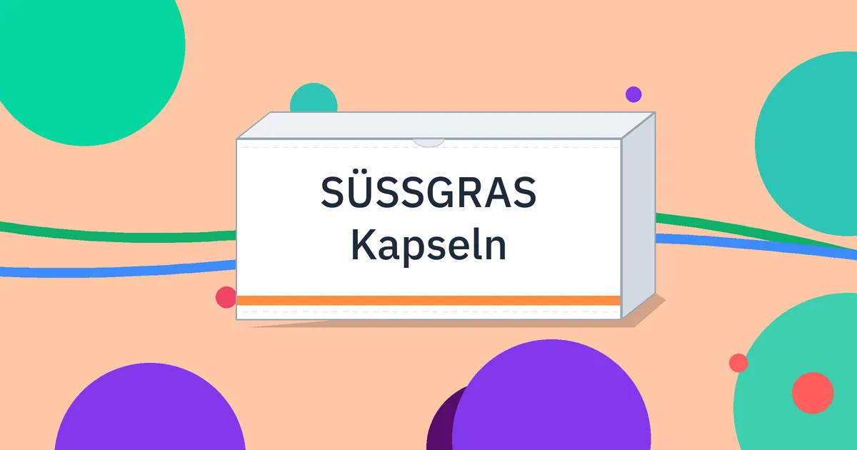 Symbolbild: Packung mit der Aufschrift SÜSSGRAS Kapseln (PZN 05126533) – Verfügbarkeit und Bezug in Apotheken in Frankfurt am Main