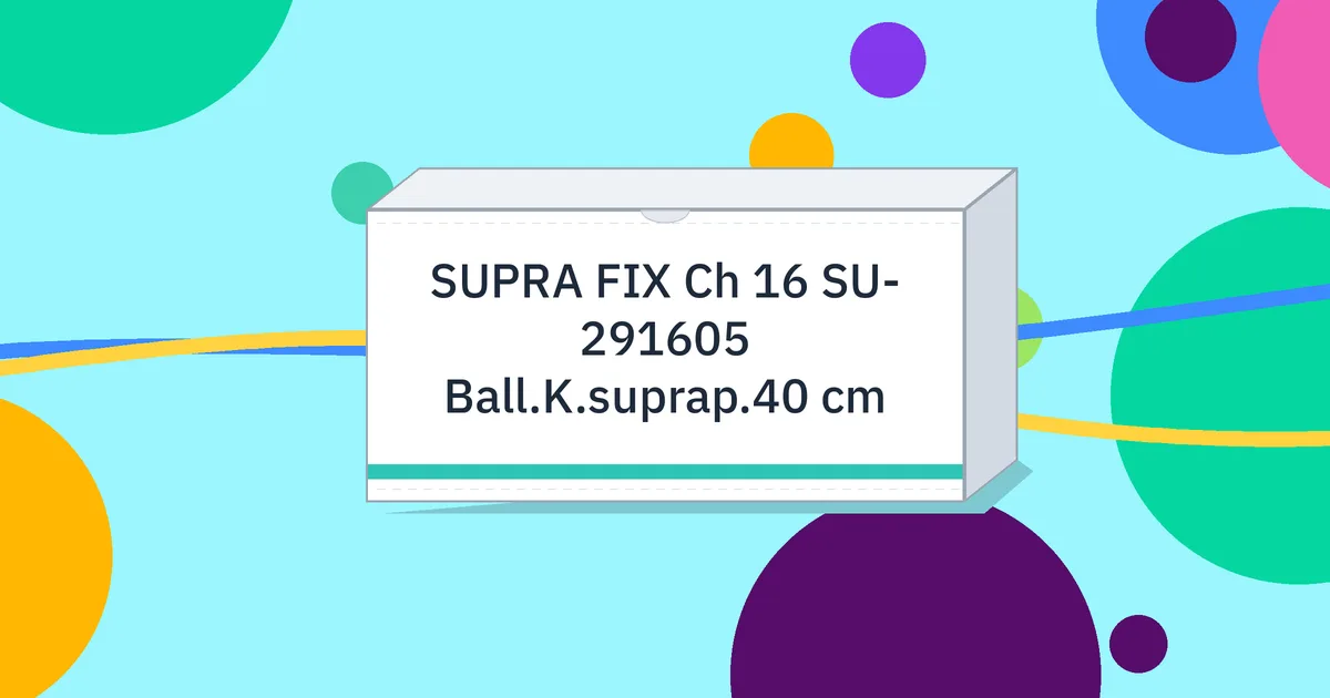 Symbolbild: Packung mit der Aufschrift SUPRA FIX Ch 16 SU-291605 Ball.K.suprap.40 cm (PZN 00445630) – Verfügbarkeit und Bezug in Apotheken in Frankfurt am Main