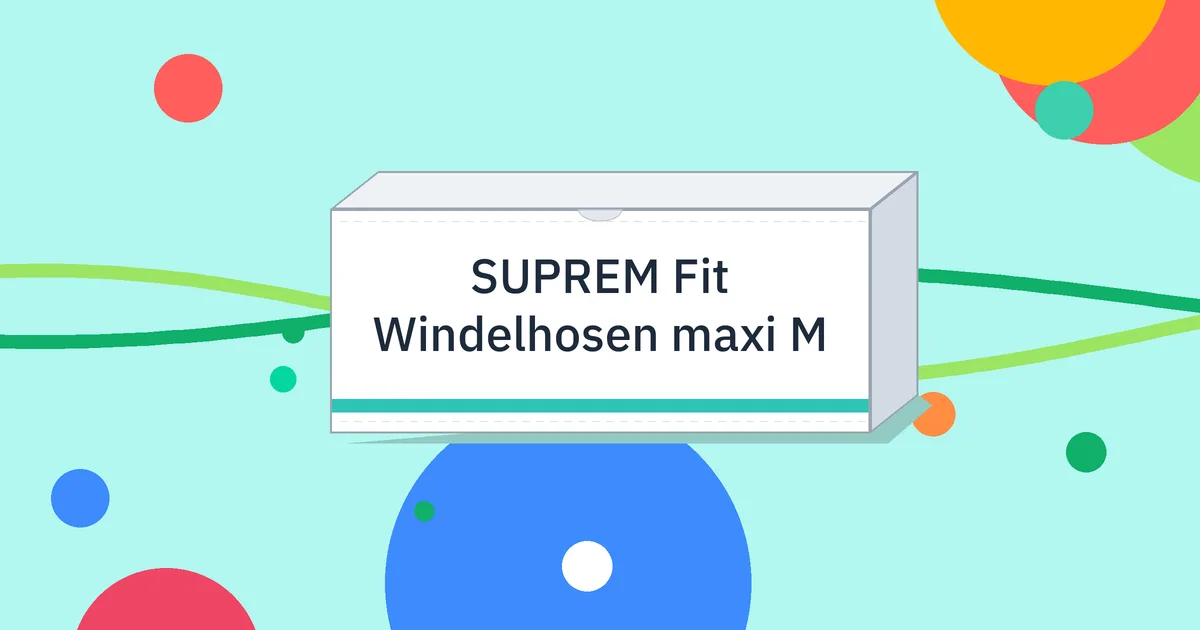 Symbolbild: Packung mit der Aufschrift SUPREM Fit Windelhosen maxi M (PZN 08835201) – Verfügbarkeit und Bezug in Apotheken in Frankfurt am Main