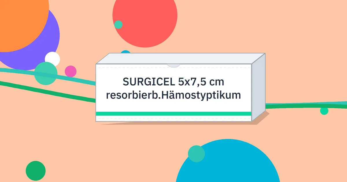 Symbolbild: Packung mit der Aufschrift SURGICEL 5x7,5 cm resorbierb.Hämostyptikum (PZN 19884970) – Verfügbarkeit und Bezug in Apotheken in Frankfurt am Main