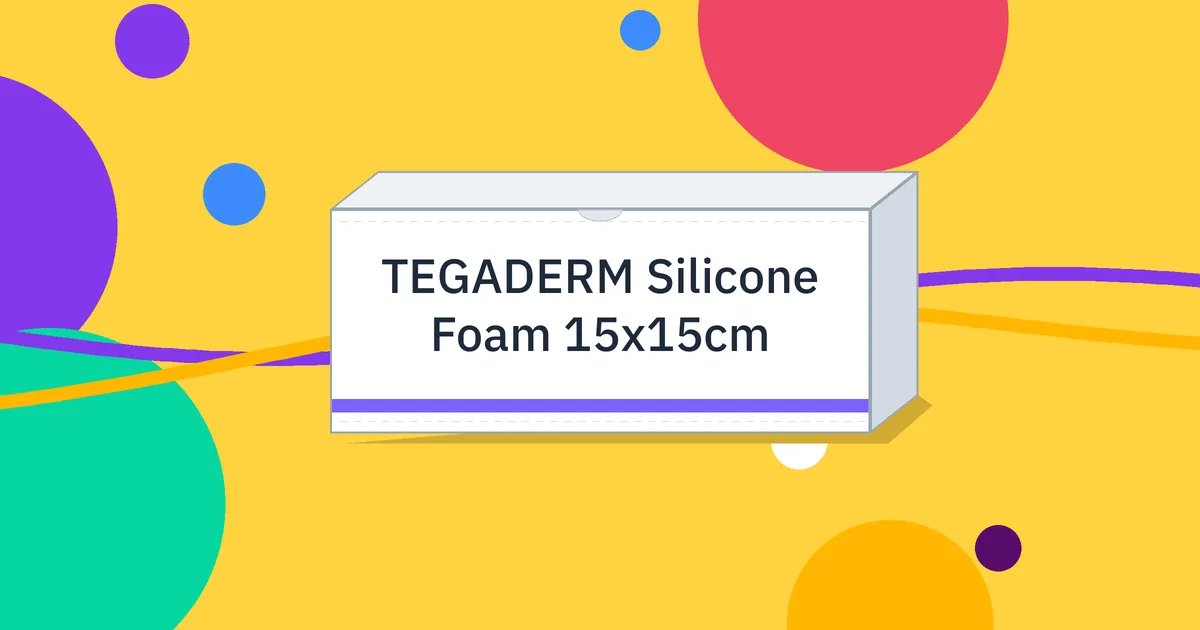 Symbolbild: Packung mit der Aufschrift TEGADERM Silicone Foam 15x15cm (PZN 11514386) – Verfügbarkeit und Bezug in Apotheken in Frankfurt am Main