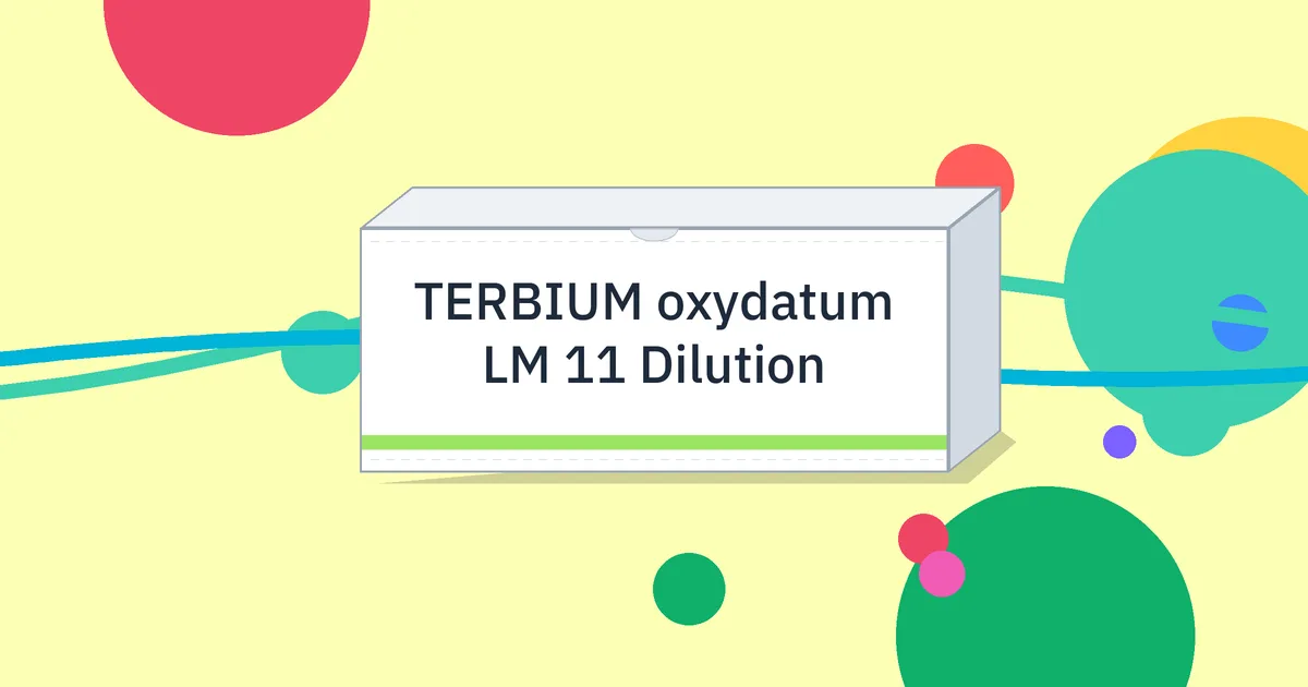 Symbolbild: Packung mit der Aufschrift TERBIUM oxydatum LM 11 Dilution (PZN 13216138) – Verfügbarkeit und Bezug in Apotheken in Frankfurt am Main