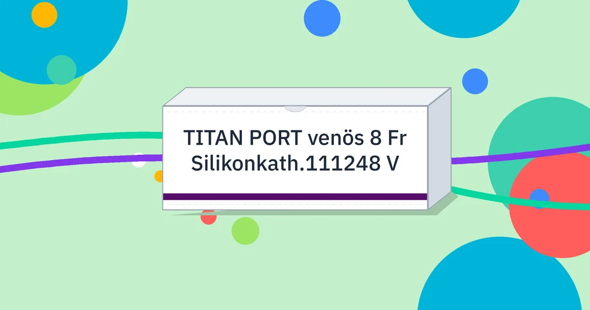 Symbolbild: Packung mit der Aufschrift TITAN PORT venös 8 Fr Silikonkath.111248 V (PZN 01673250) – Verfügbarkeit und Bezug in Apotheken in Frankfurt am Main