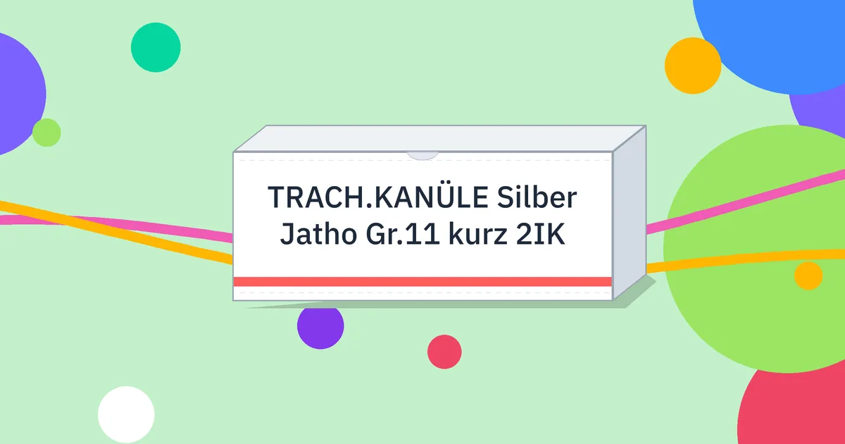 Symbolbild: Packung mit der Aufschrift TRACH.KANÜLE Silber Jatho Gr.11 kurz 2IK (PZN 06987941) – Verfügbarkeit und Bezug in Apotheken in Frankfurt am Main