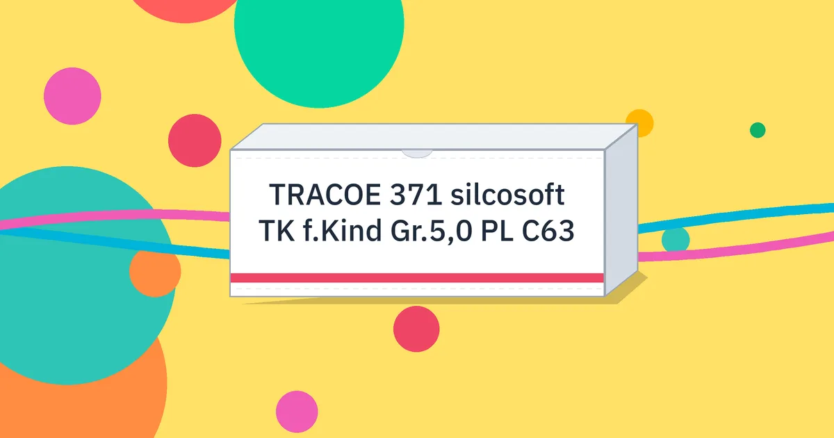 Symbolbild: Packung mit der Aufschrift TRACOE 371 silcosoft TK f.Kind Gr.5,0 PL C63 (PZN 14315658) – Verfügbarkeit und Bezug in Apotheken in Frankfurt am Main