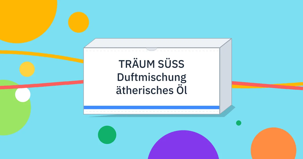 Symbolbild: Packung mit der Aufschrift TRÄUM SÜSS Duftmischung ätherisches Öl (PZN 15436565) – Verfügbarkeit und Bezug in Apotheken in Frankfurt am Main