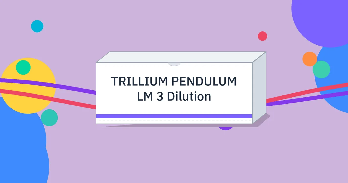 Symbolbild: Packung mit der Aufschrift TRILLIUM PENDULUM LM 3 Dilution (PZN 13227001) – Verfügbarkeit und Bezug in Apotheken in Frankfurt am Main